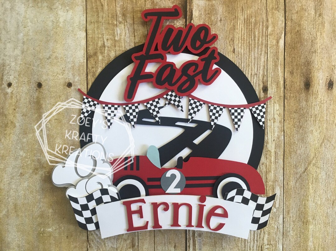 Two Fast Retro Racer Cake Topper - Etsy