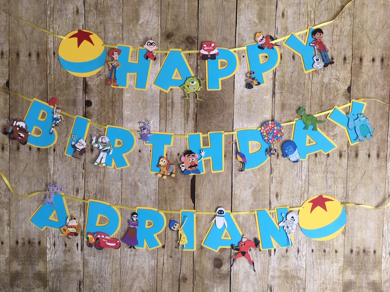 Pixar Birthday Banner/pixar Party/pixar Theme/pixar - Etsy