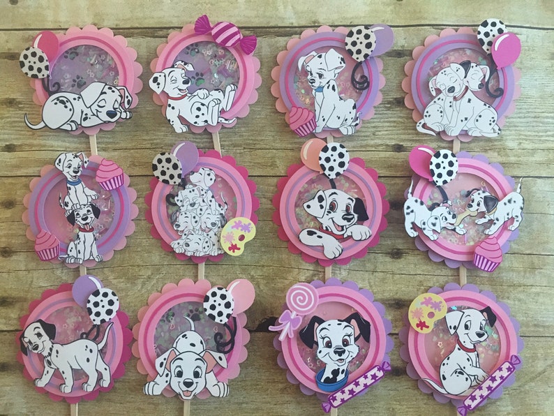 101 Dalmatian 3D Shaker Cupcake Toppers/ Dalmation Birthday/ Dog Party ...
