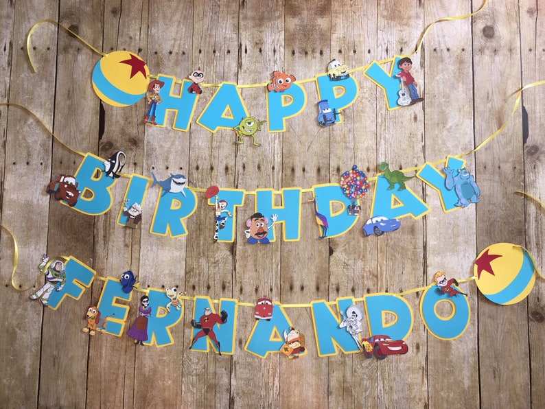 Pixar Birthday Banner/pixar Party/pixar Theme/pixar - Etsy
