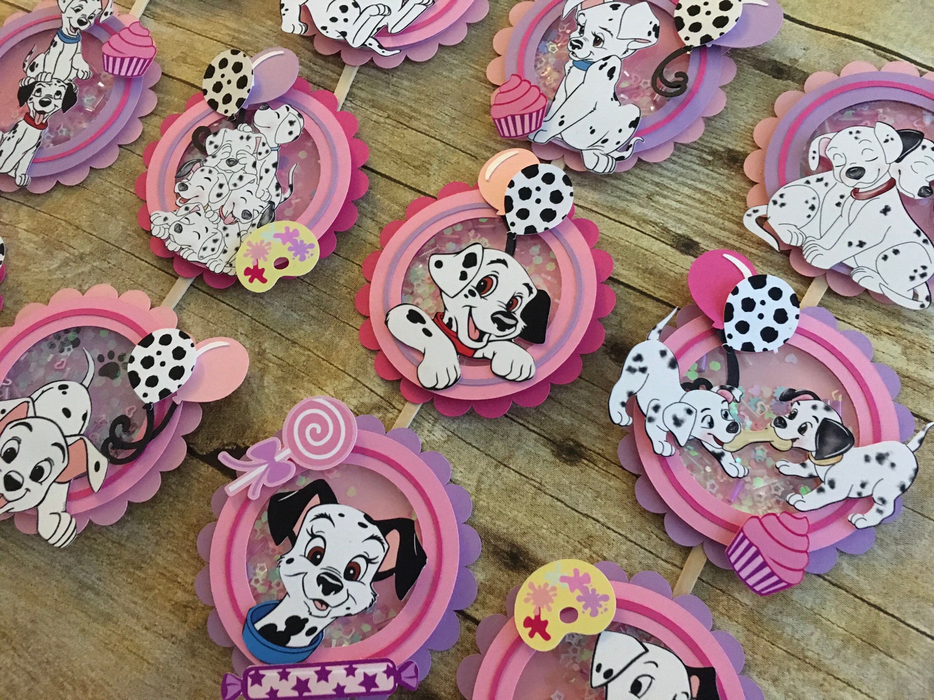 101 Dalmatian 3D Shaker Cupcake Toppers/ Dalmation Birthday/ Dog Party ...