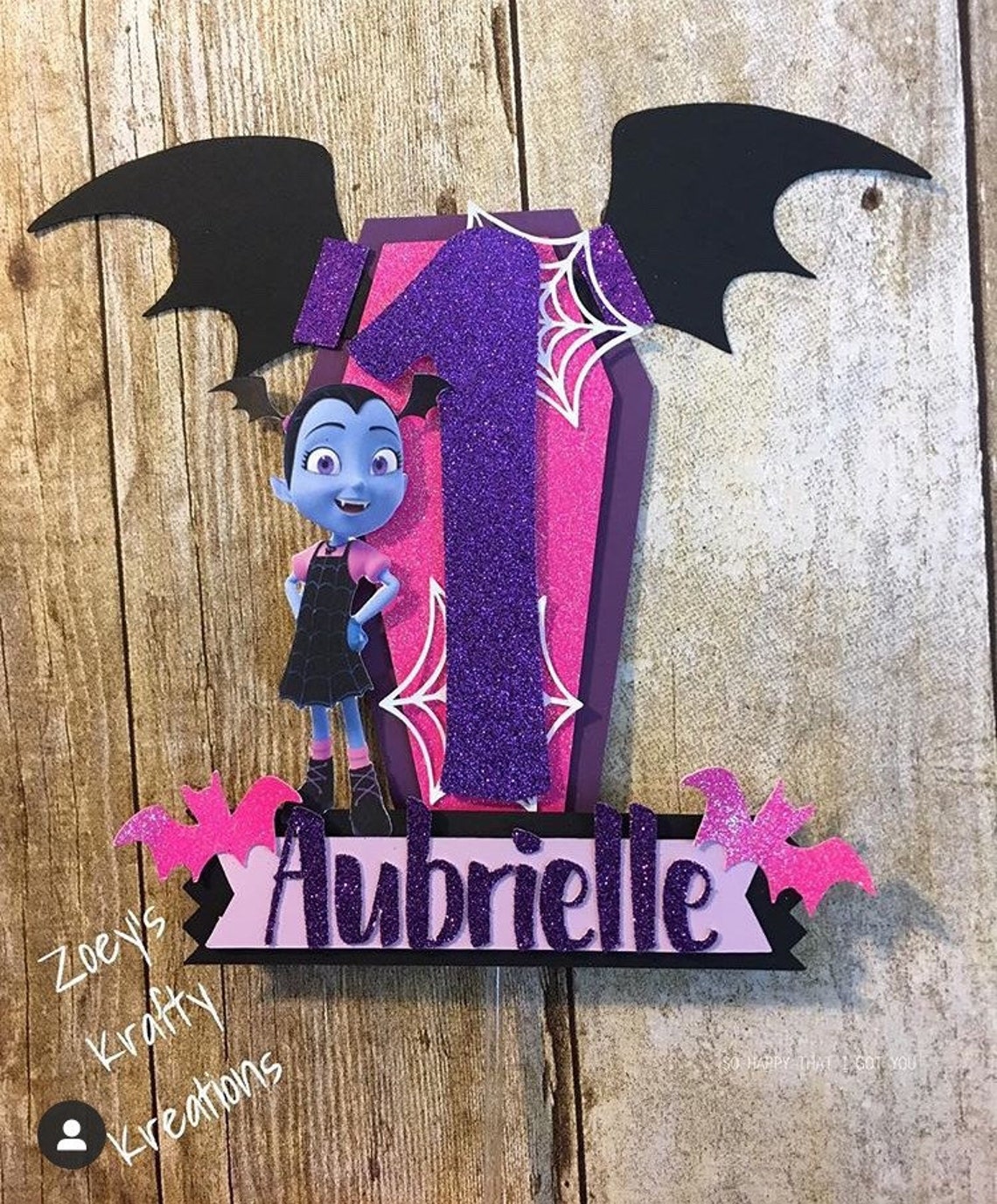 Vampirina Inspired Cake Topper/vampirina Party/vampirina Theme ...