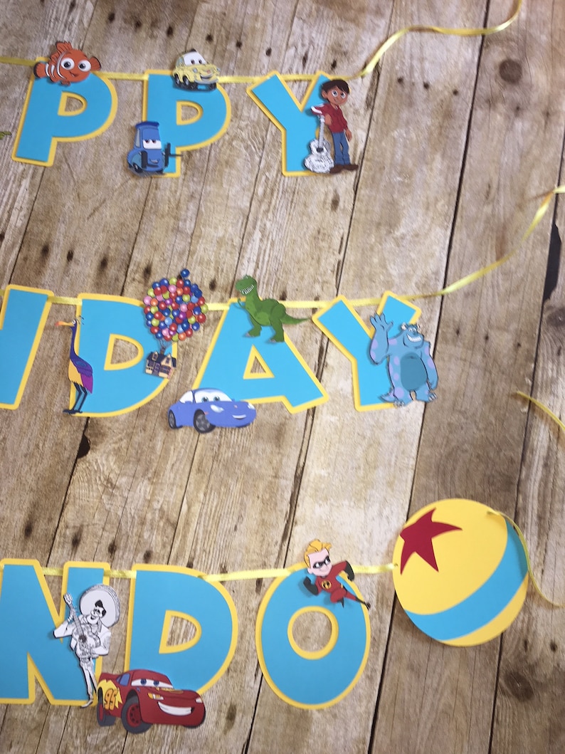 Pixar Birthday Banner/pixar Party/pixar Theme/pixar | Etsy