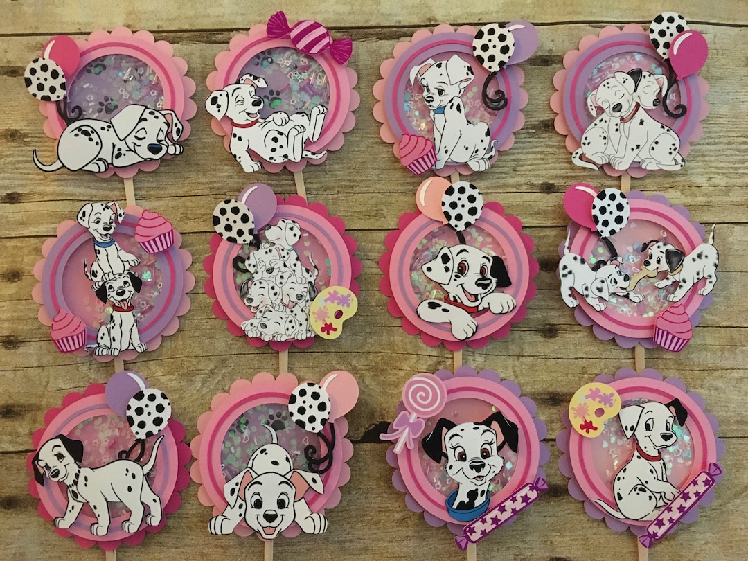 101 Dalmatian 3D Shaker Cupcake Toppers/ Dalmation Birthday/ Dog Party ...