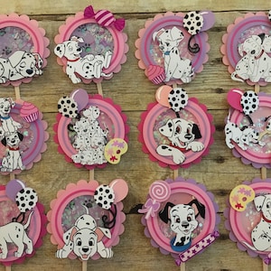 101 Dalmatian 3D Shaker Cupcake Toppers/ Dalmation Birthday/ Dog Party ...