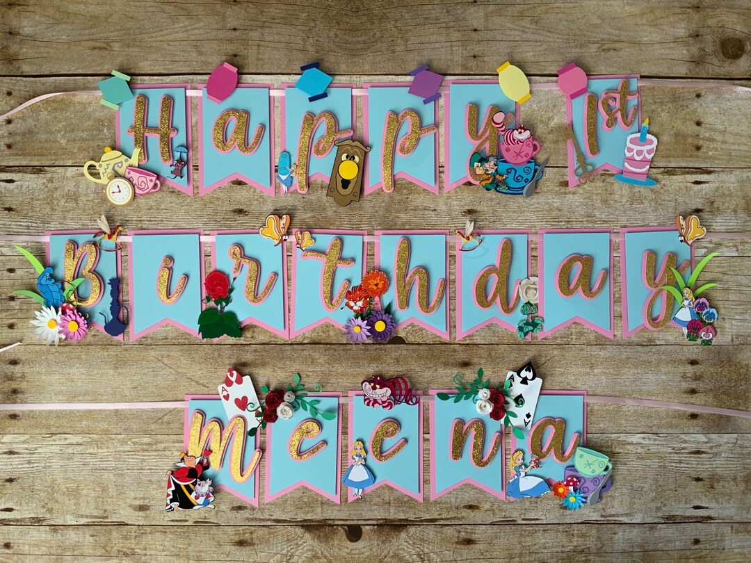 Alice in Wonderland Birthday Banner - Etsy
