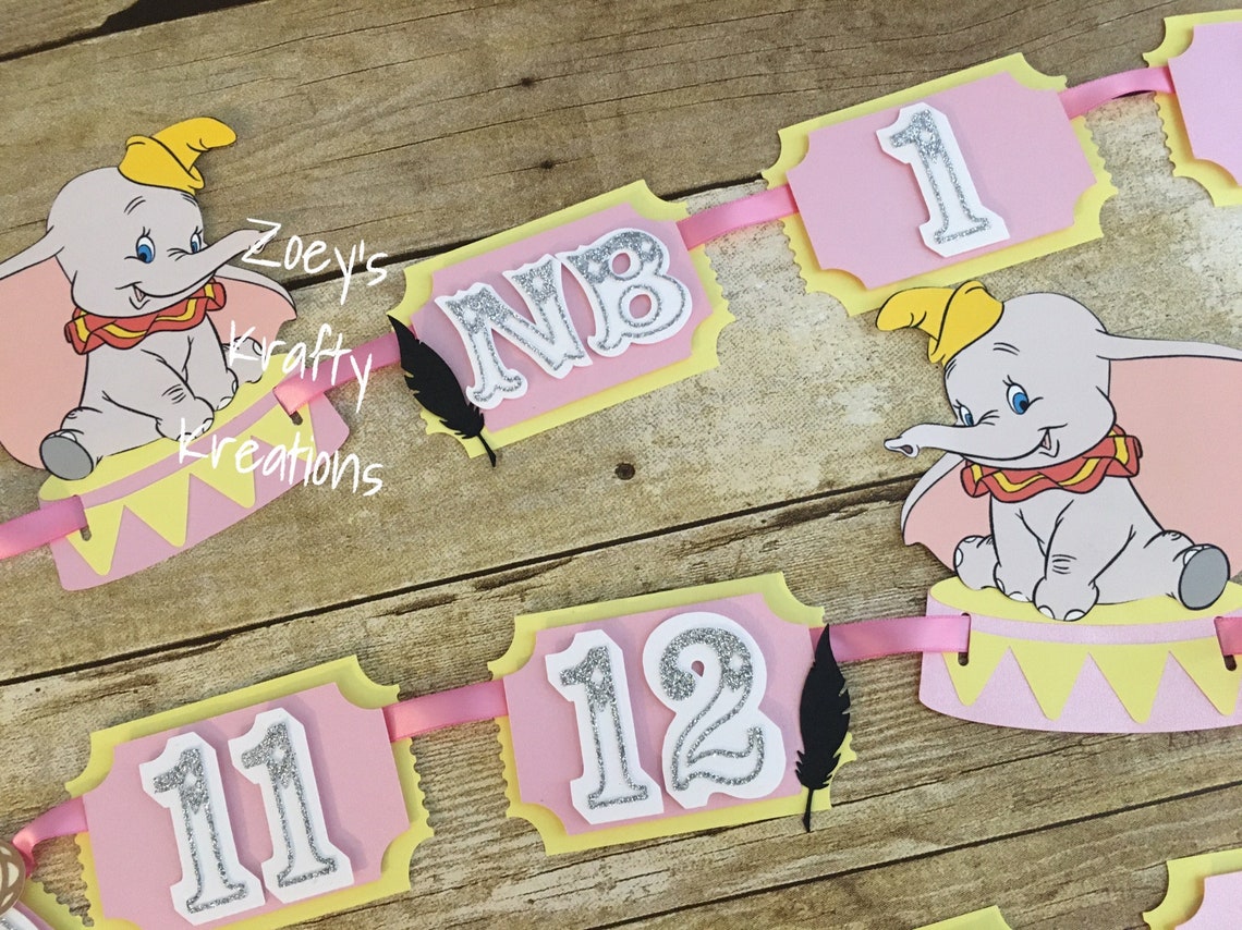 Dumbo inspired milestone banner/dumbo monthly banner/dumbo | Etsy