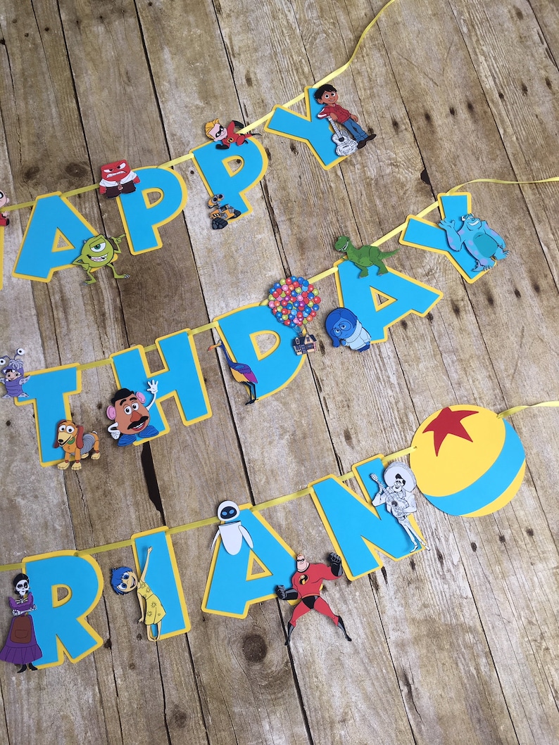 Pixar Birthday Banner/pixar Party/pixar Theme/pixar | Etsy