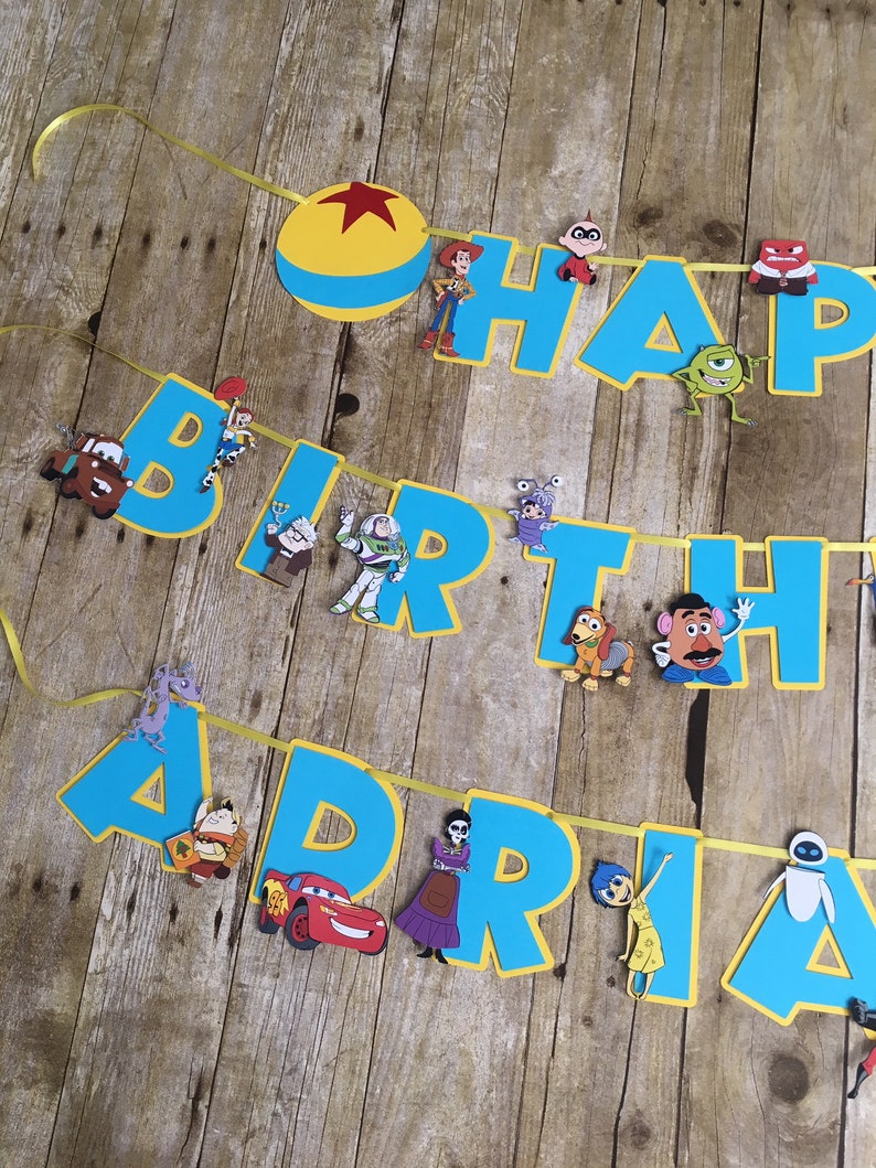 Pixar Birthday Banner/pixar Party/pixar Theme/pixar - Etsy Ireland