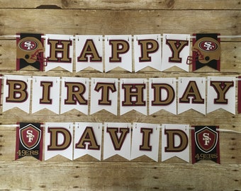 Printable 49ers Football Party Banner - DIY Banner Kit SUPER Bowl ...