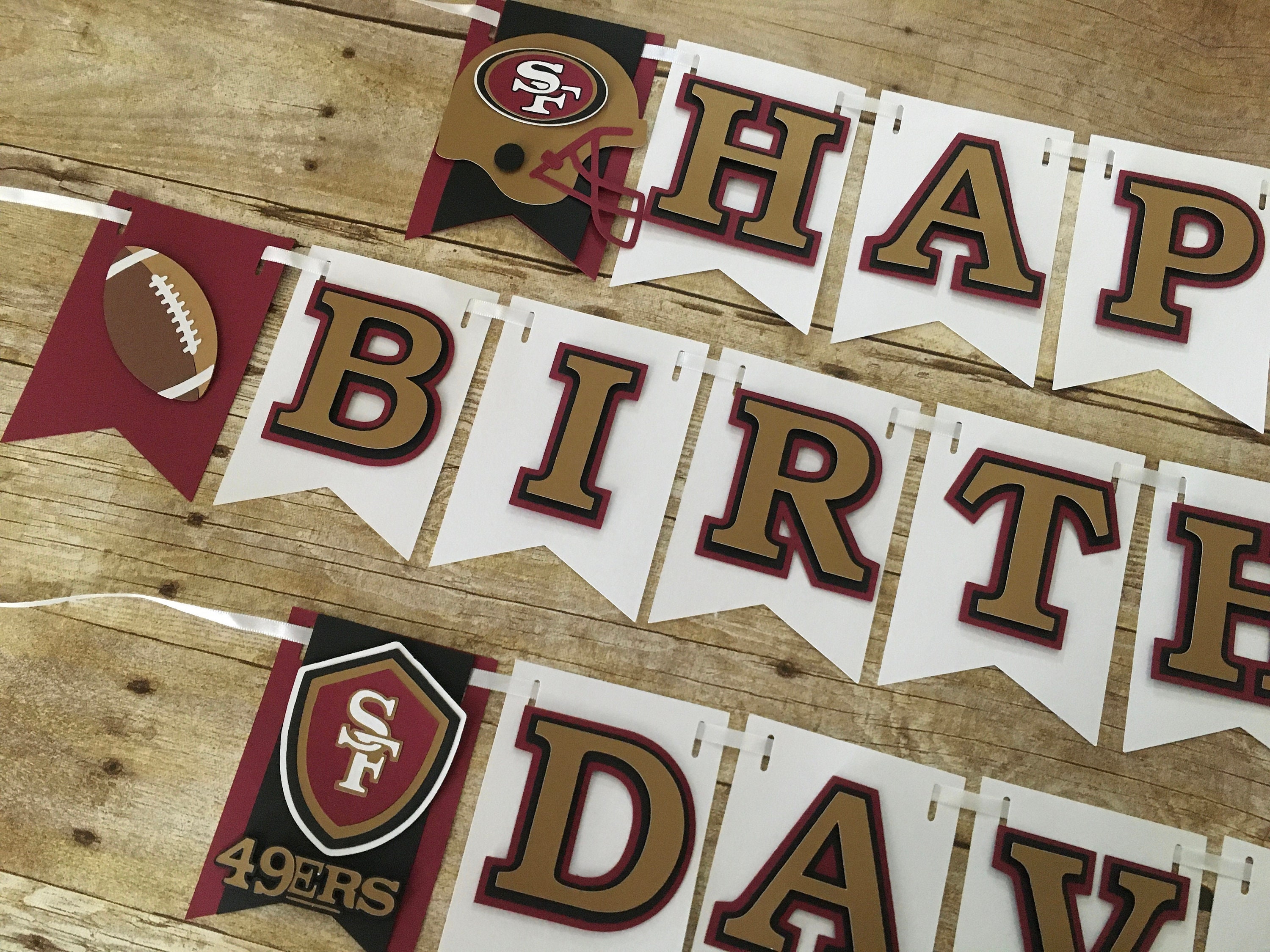 49ers Birthday Banner: 3D Football Party Decor - Etsy