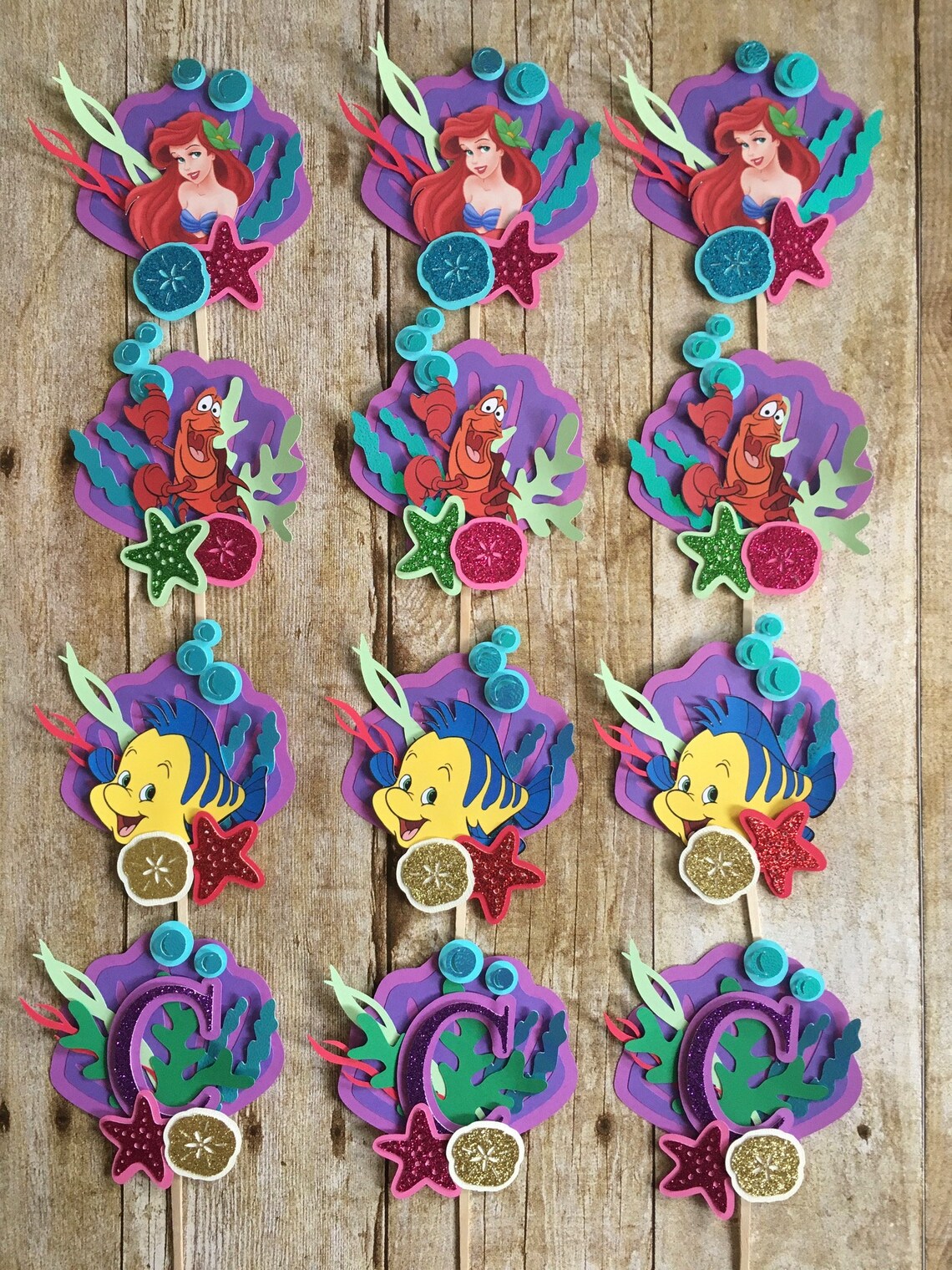 The Little Mermaid Cupcake Toppers Set of 12 - Etsy