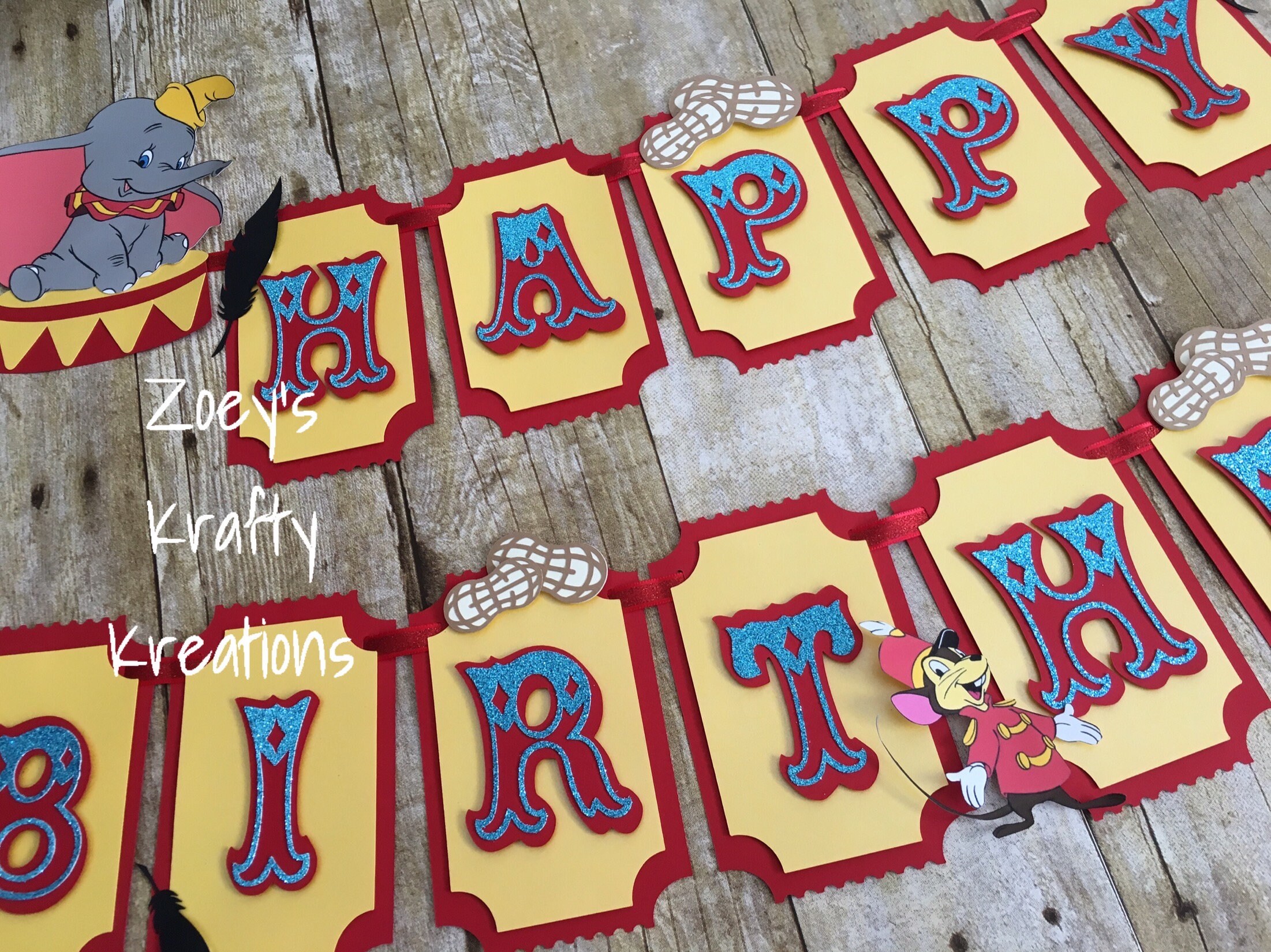 Dumbo Birthday Banner/dumbo Banner/dumbo Theme/circus Theme/kids Party ...