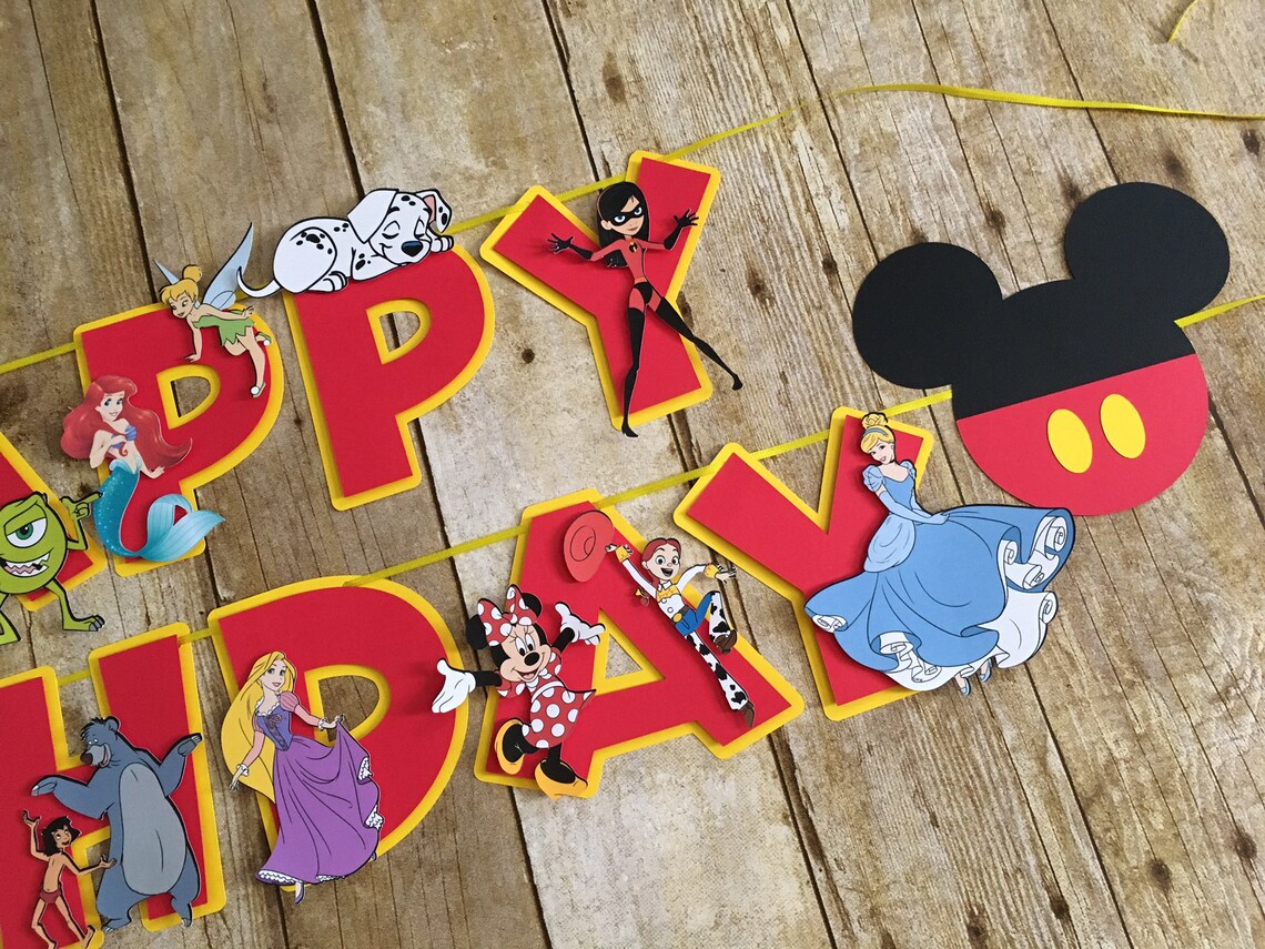 Pixar Banner/ Disney Banner /pixar Disney Birthday Banner - Etsy