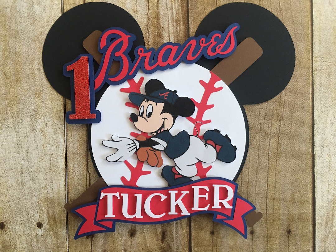 Braves Mickey Mouse Inspired Cake Topper/cake Topper/braves Party ...
