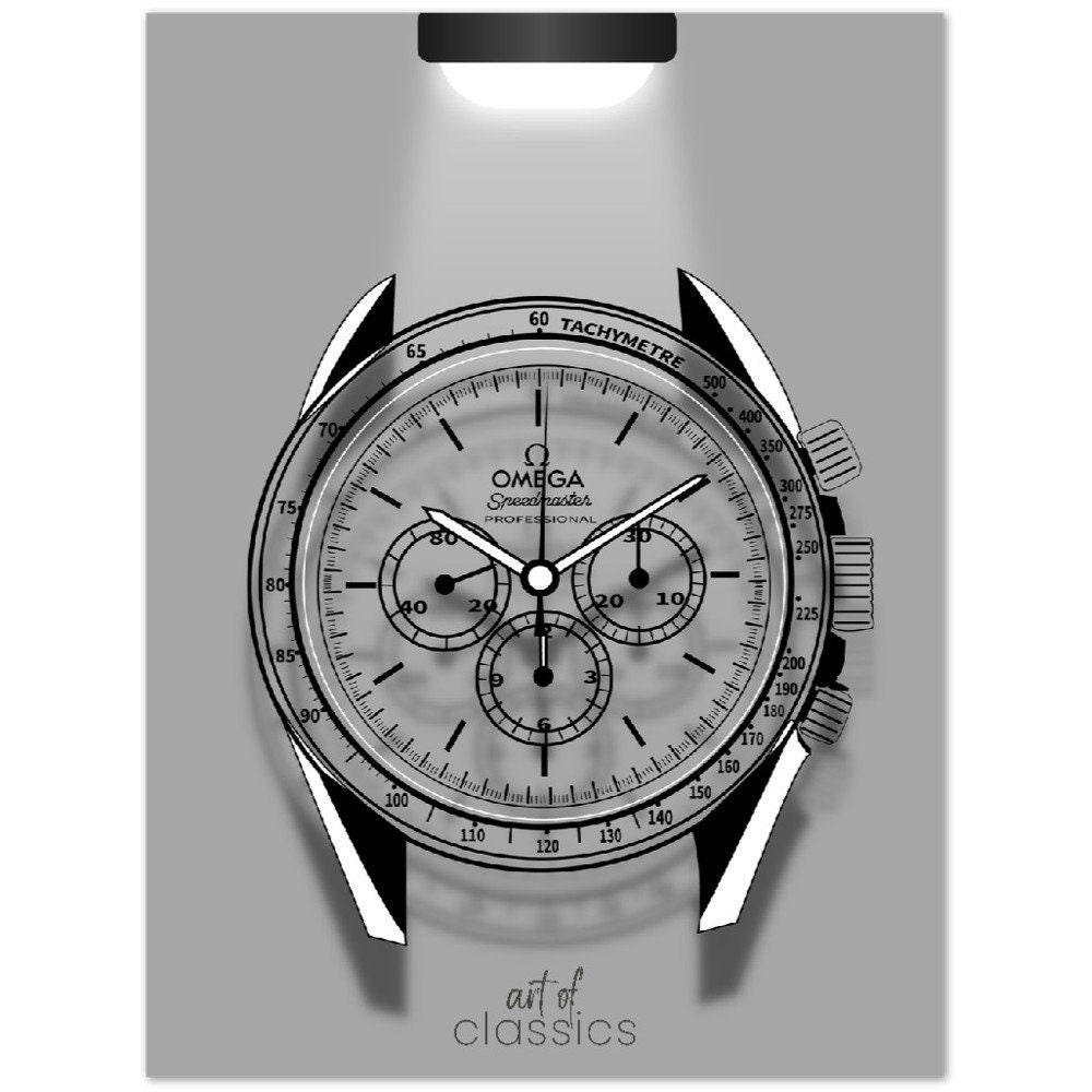 Omega Speedmaster Watch Poster, Watch Print, Horology Art, Unframed ...