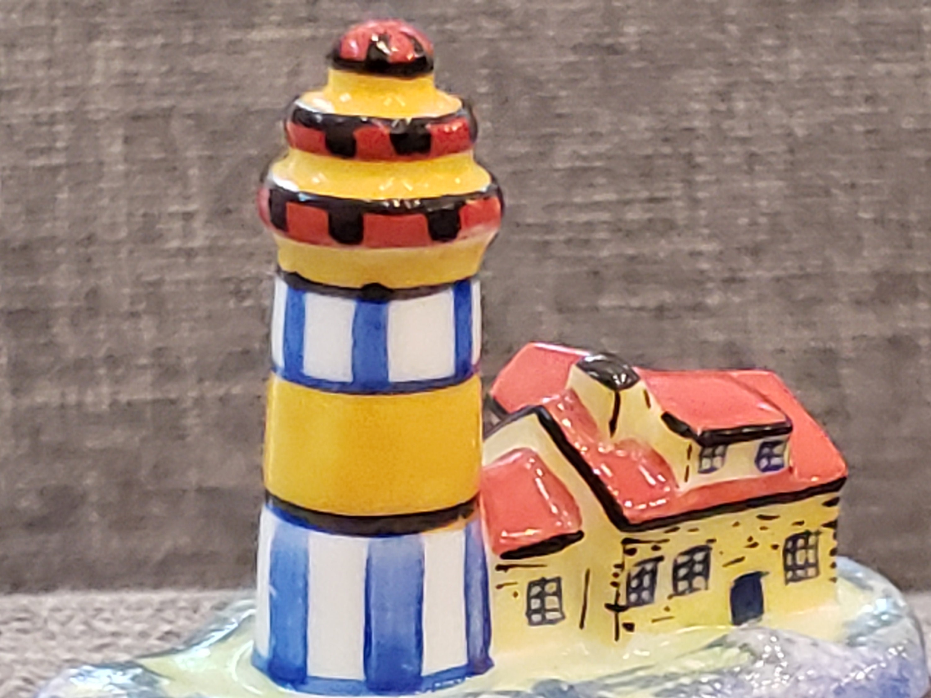 Art & Collectibles Collectibles Vintage Hand Painted Island Lighthouse ...