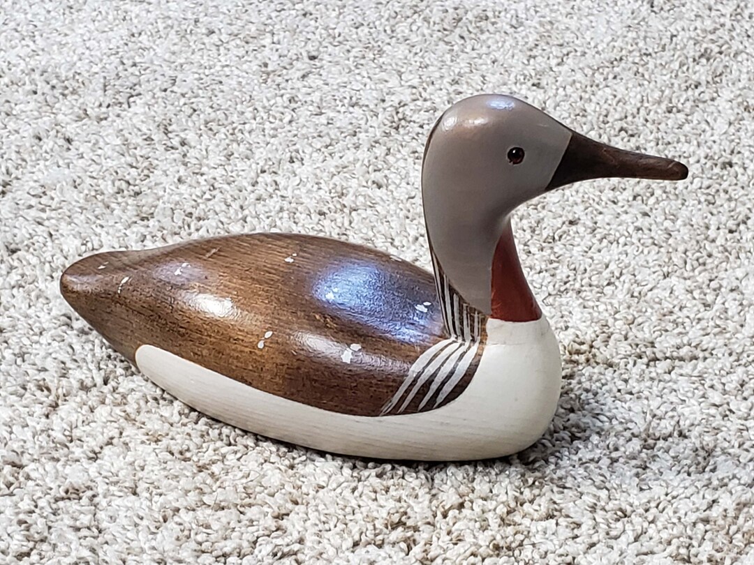 Jim Harkness Red Throated Loon Duck Decoy Hand Carved and Hand Painted ...