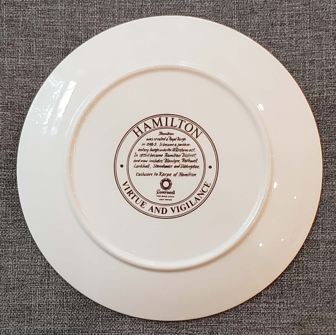 Vintage Hamilton England Souvenir Plate with Wooden and Glass | Etsy