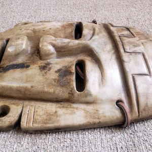 Vintage Mayan Aztec Burial Mask Hand Carved Marble Stone Made in Mexico ...