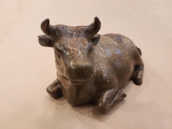 Japanese Ox Bone Okimono Statue