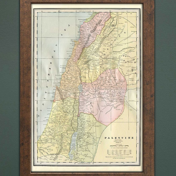 Old Map of Palestine Wall Art - Etsy