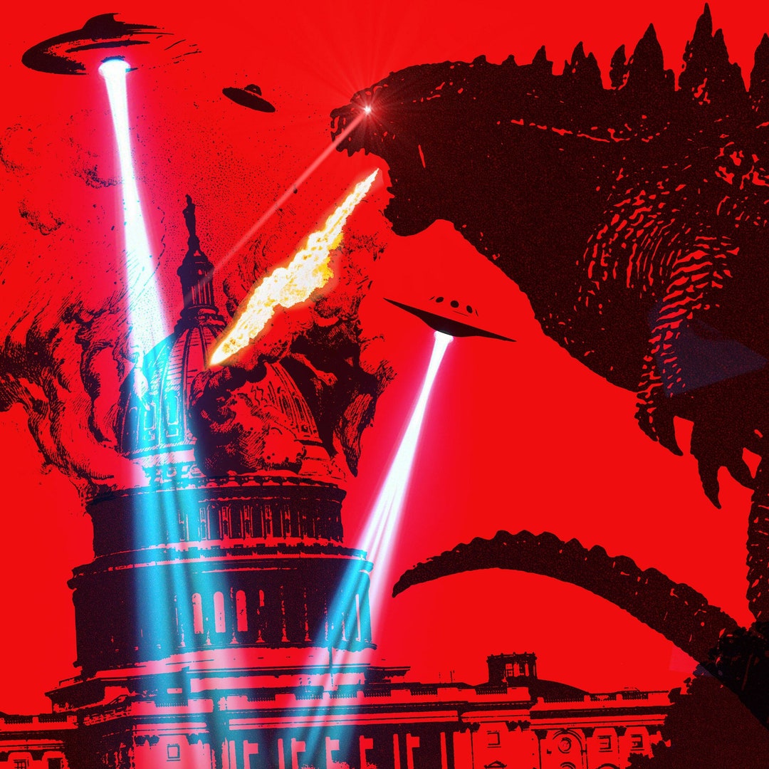 Godzilla Attack // Printable Collage Print // Digital Download - Etsy