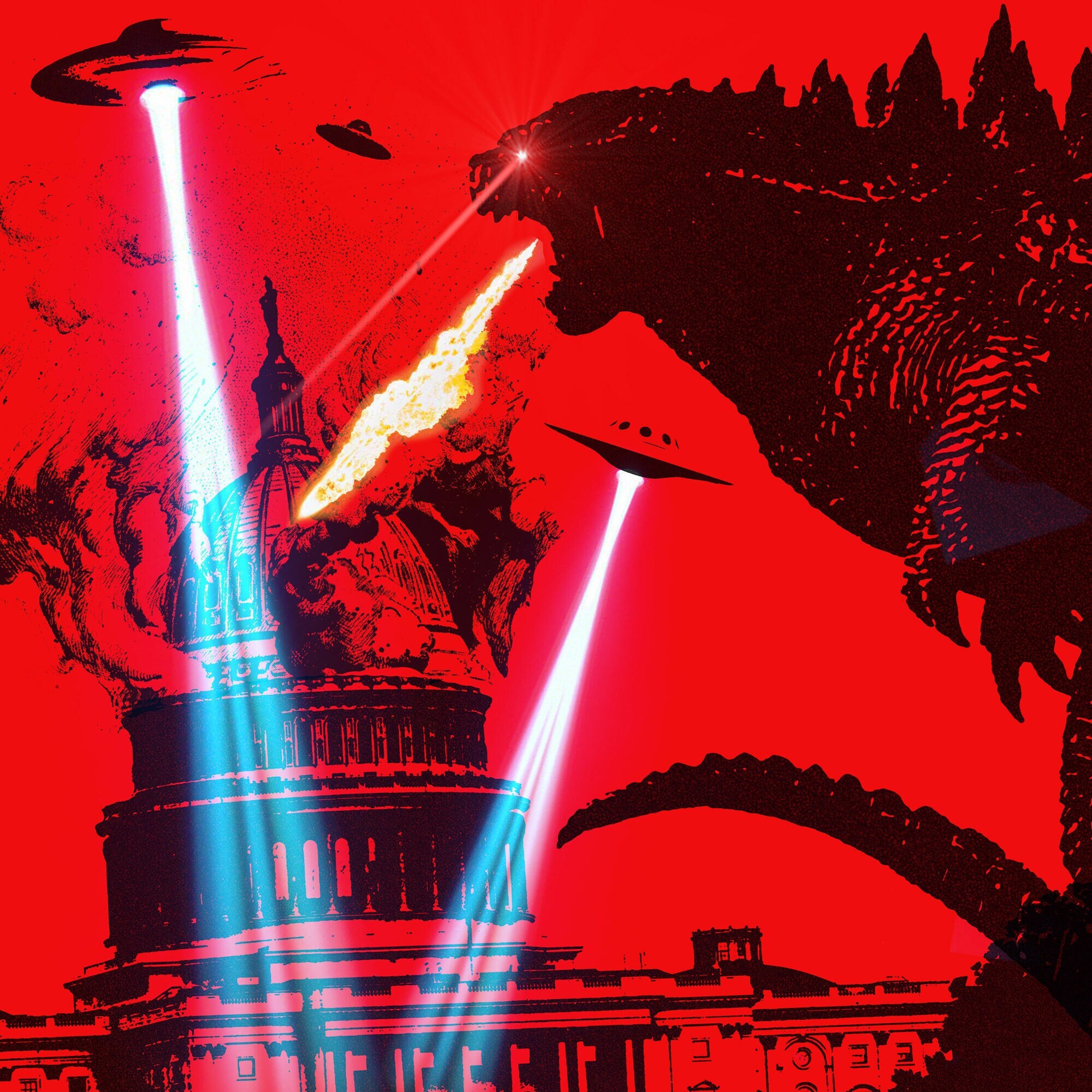 Godzilla Attack // Printable Collage Print // Digital Download - Etsy