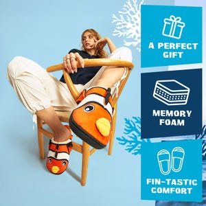 Coddies Clownfish Slippers | Funny Fish Slippers for Men, Women & Kids ...
