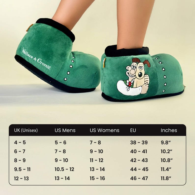 Coddies Wallace & Gromit Boot Slippers - Official Merchandise - Plush ...