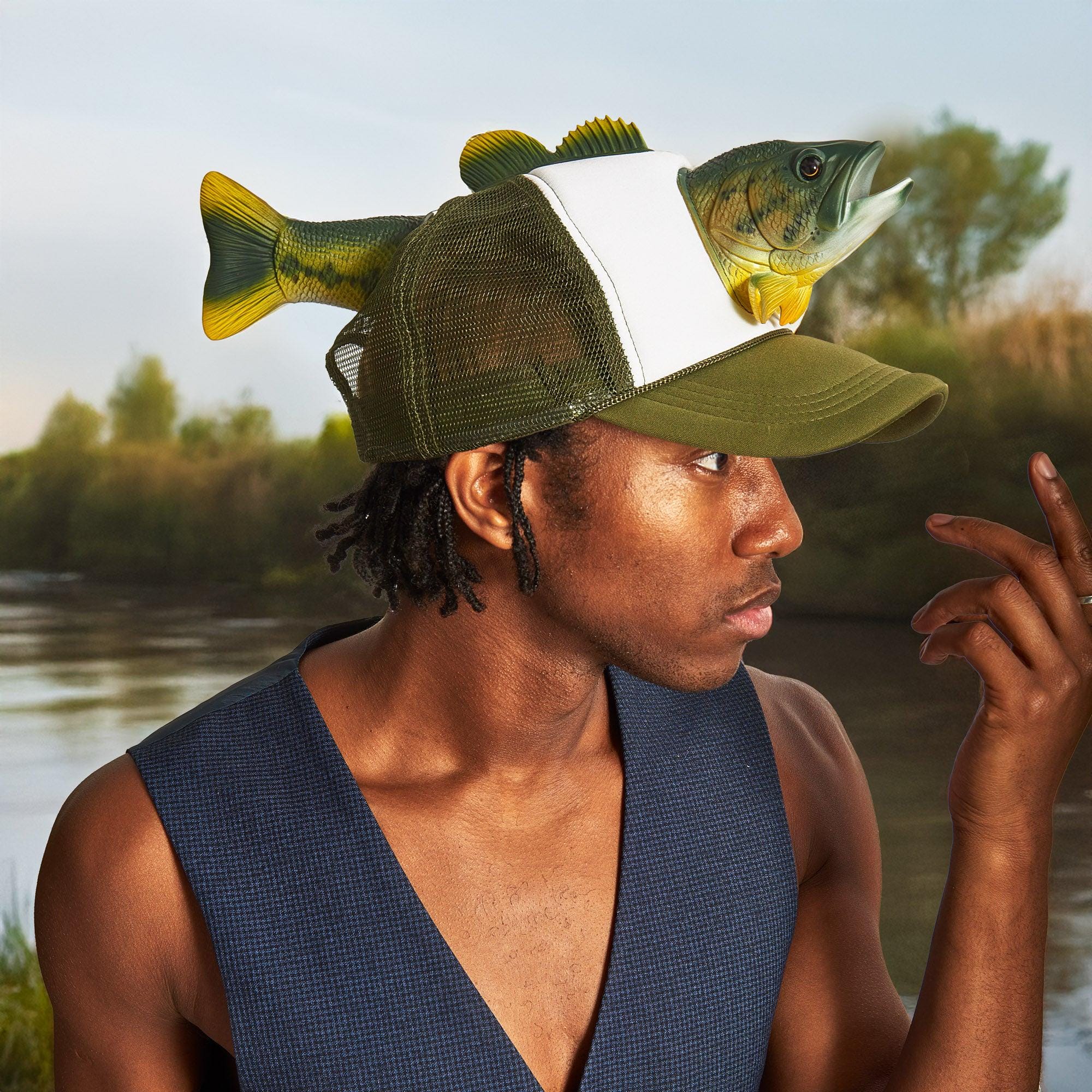 Coddies Bass Fish Hat - Funny Novelty Fishing Hat, for Anglers, Dads ...