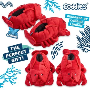 Coddies Lobster Slippers | Plush Animal Slippers, Memory Foam Soles ...