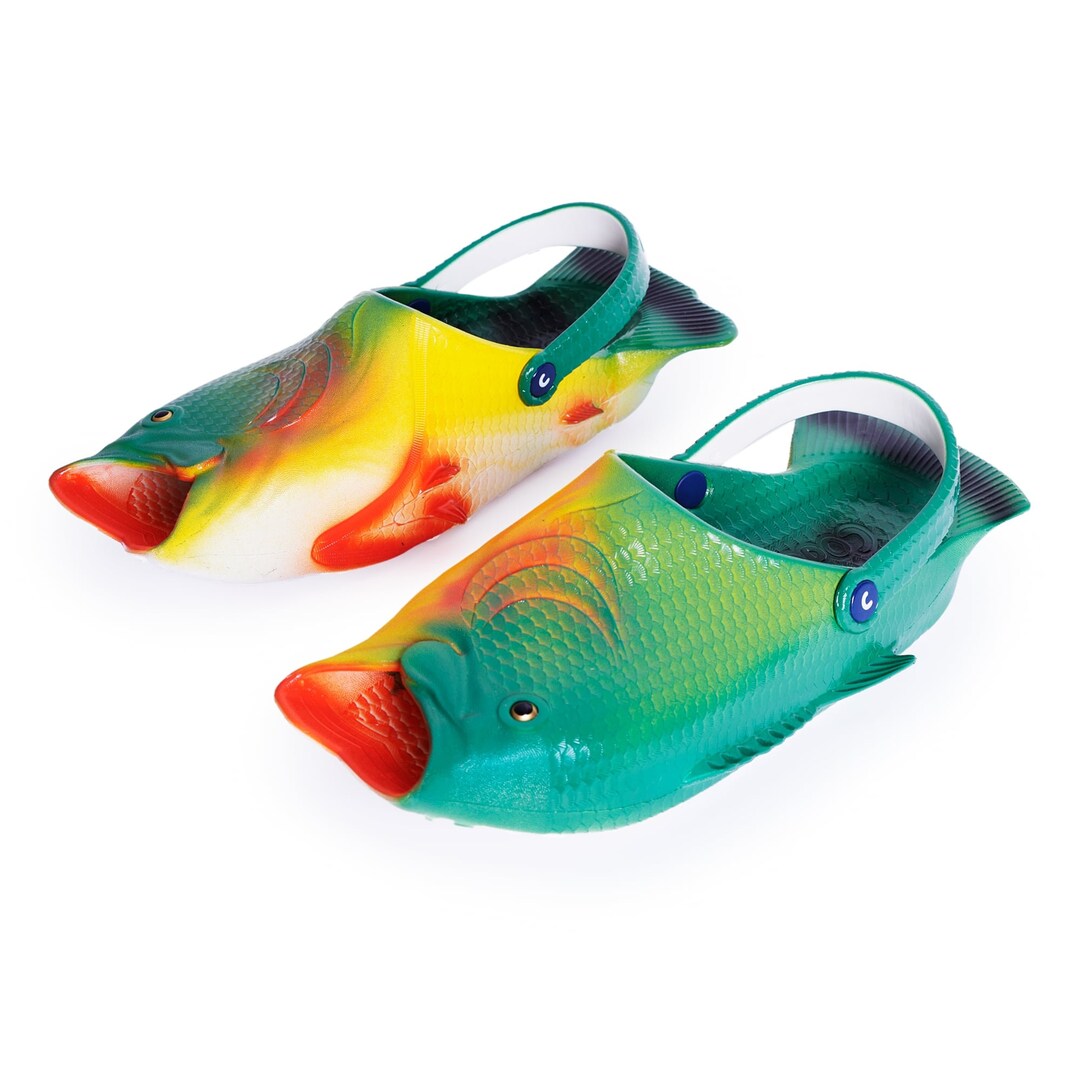 Coddies Fish Clogs Sporty Bass Fish Flip Flops With Back Strap the ...