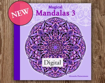 Printable Digital Coloring Book for Grownups Magical Mandalas | Etsy