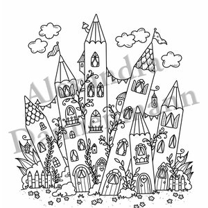 Printable Adult Coloring Book, Magical Tiny Houses - Vol. 2, Digital ...