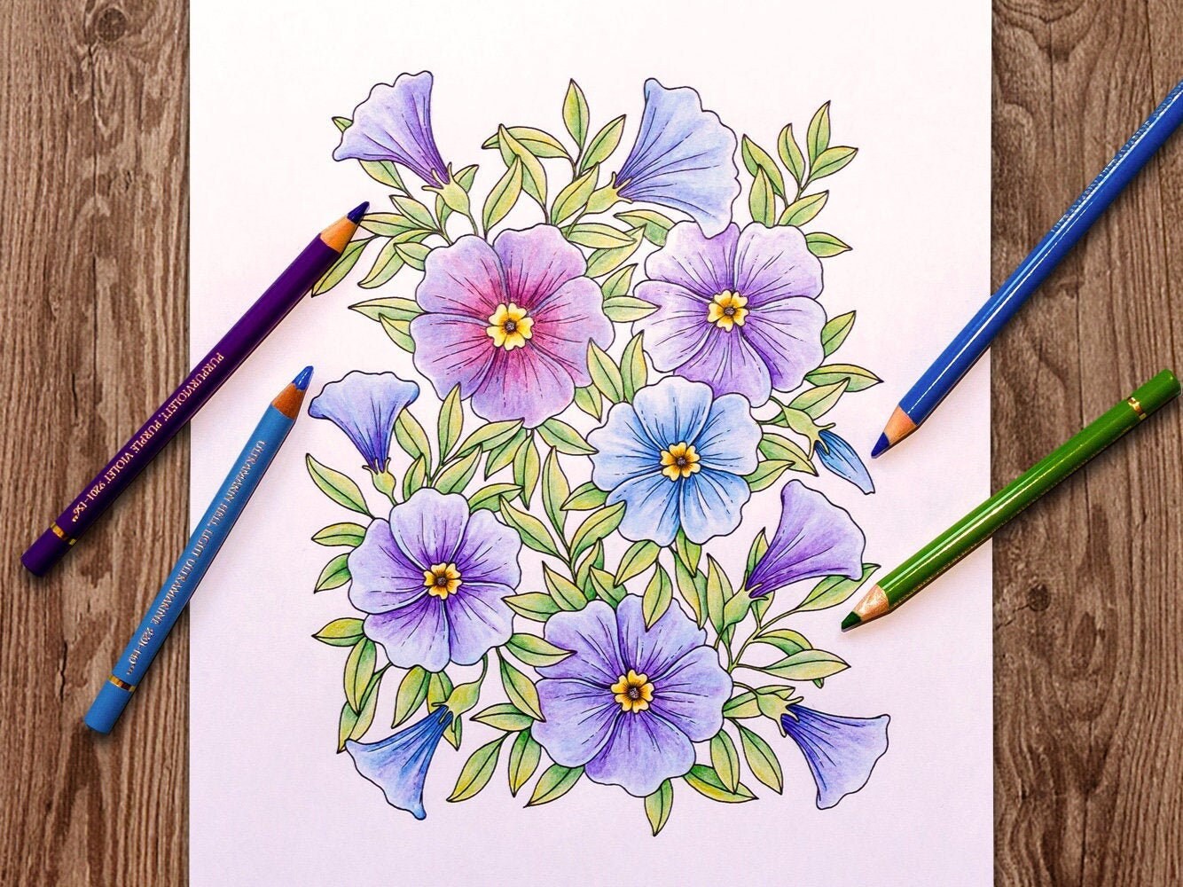 Printable Digital Coloring Page for Grownups HELLO SPRING | Etsy