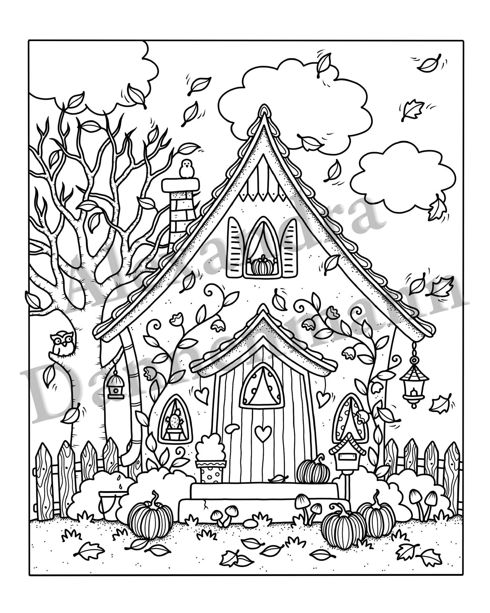 Printable Digital Coloring Book for Grownups HELLO AUTUMN - Etsy