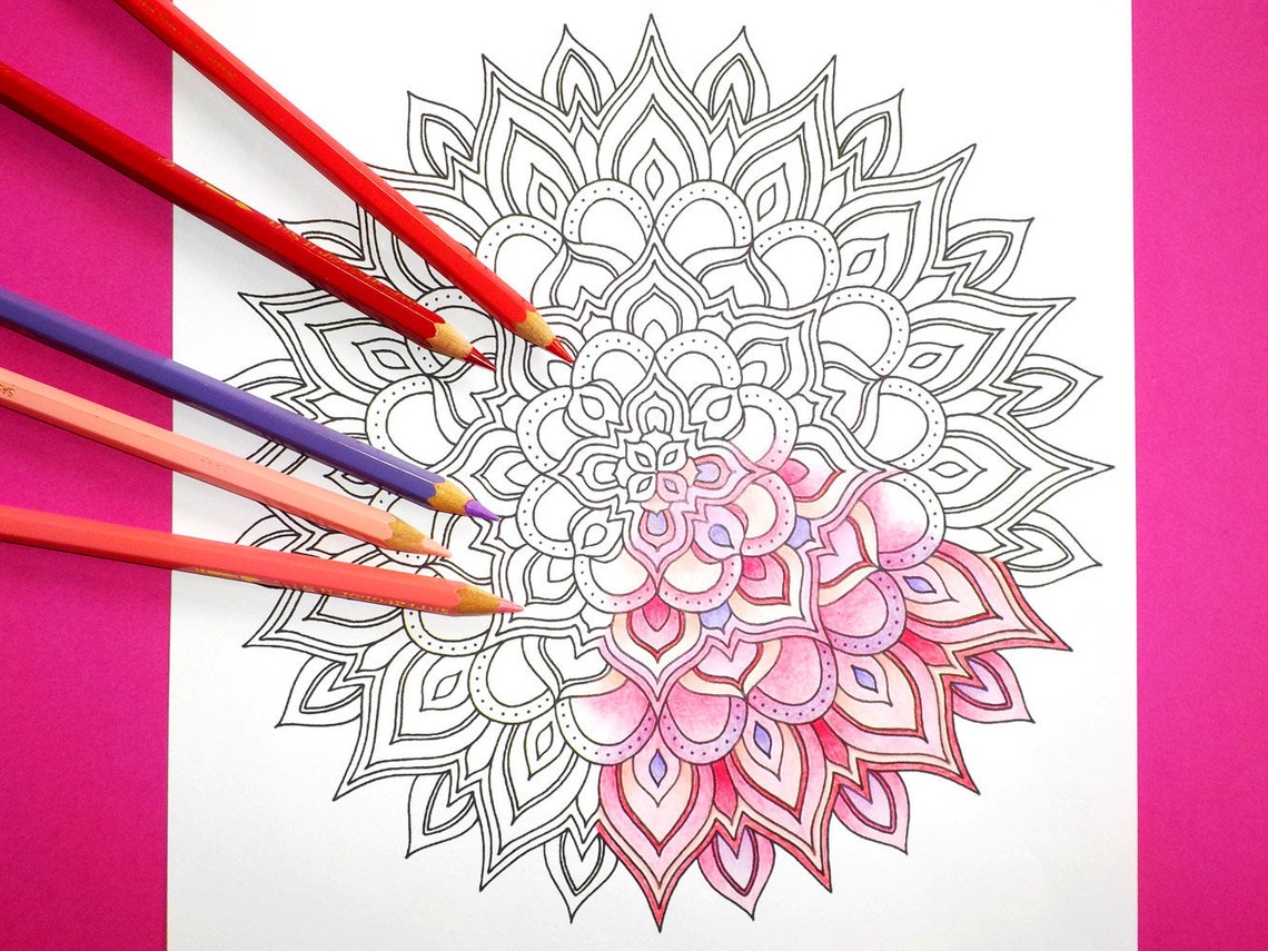 Printable Digital Coloring Page for Grownups MANDALA Adult | Etsy