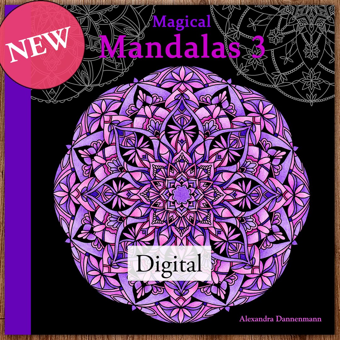 Printable Digital Coloring Book for Grownups, Magical Mandalas 3 on ...