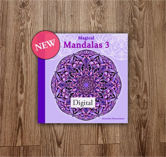 Printable Digital Coloring Book for Grownups Magical Mandalas - Etsy