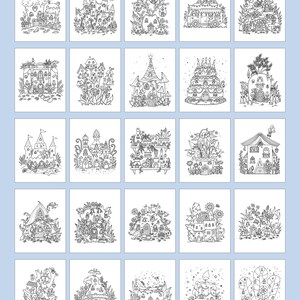 Printable Adult Coloring Book, Magical Tiny Houses - Vol. 2, Digital ...