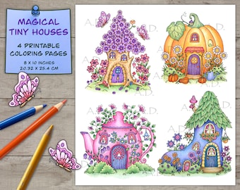 Magical Tiny Houses Coloring Book - Etsy