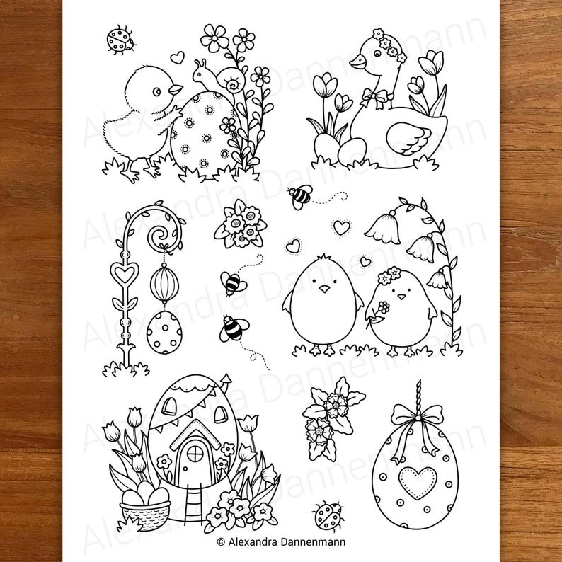 Easter Tinies Coloring Pages – 20 Tiny Hand Drawn Illustrations ...