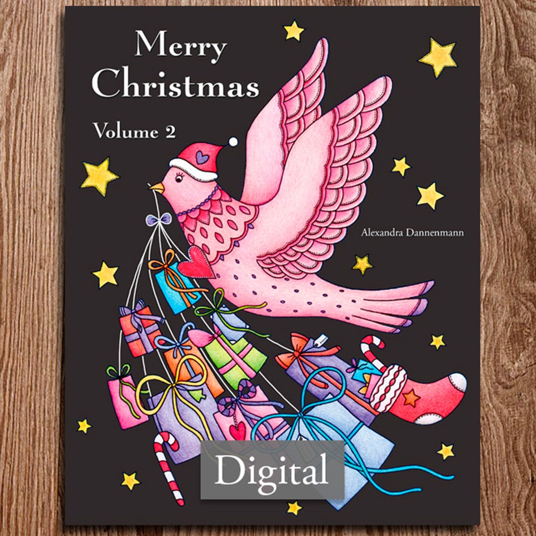 Printable Digital Coloring Book for Grownups, MERRY CHRISTMAS Volume 2 ...