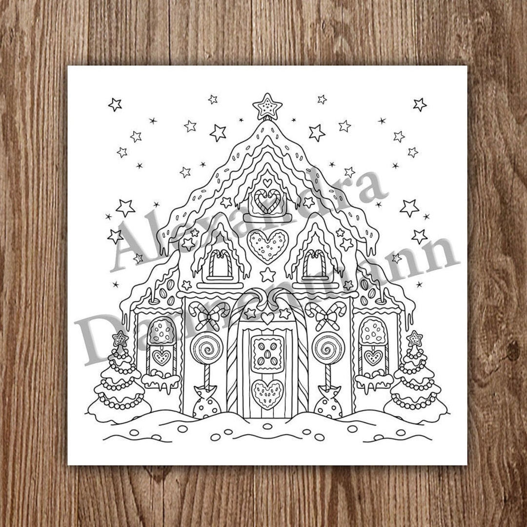 Printable Digital Coloring Page for Grownups MERRY CHRISTMAS - Etsy