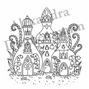 Printable Adult Coloring Book, Magical Tiny Houses - Vol. 2, Digital ...
