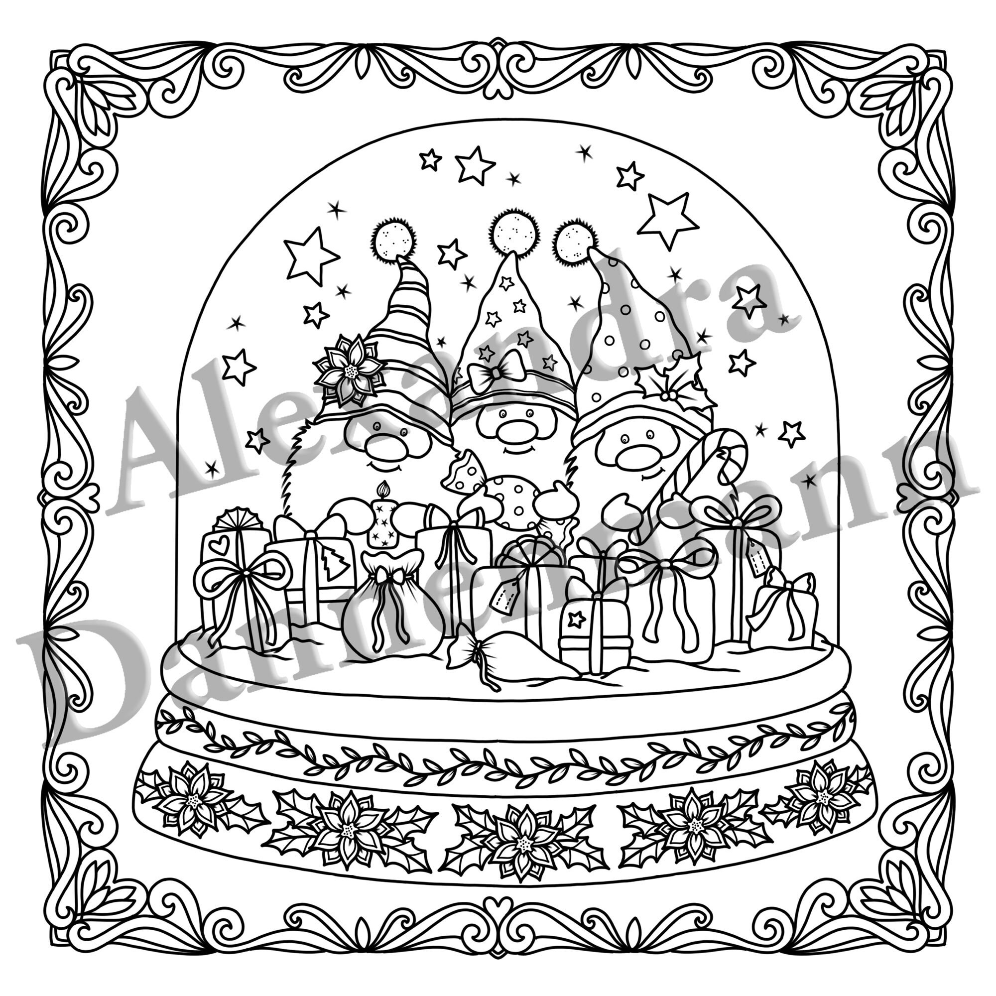 Printable Digital Coloring Page for Grownups MERRY CHRISTMAS - Etsy
