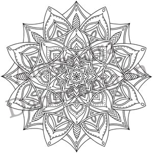 Printable Digital Coloring Page for Grownups, MANDALA, Adult Coloring ...