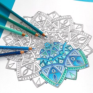 Printable Digital Coloring Page for Grownups, MANDALA, Adult Coloring ...