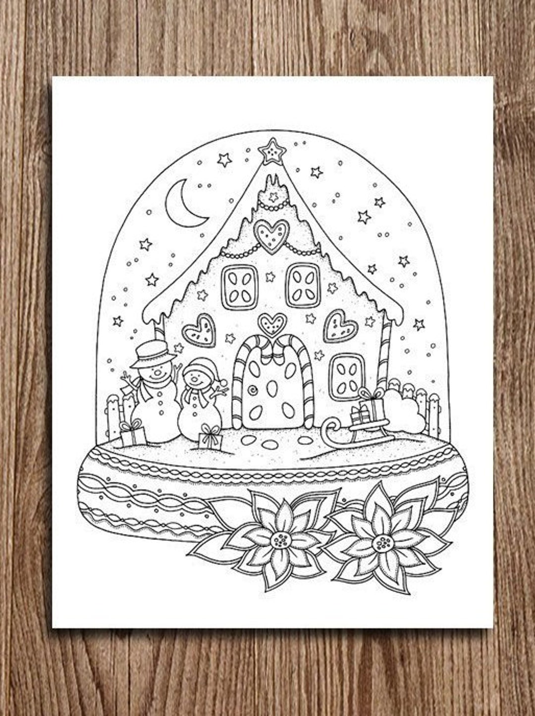 Printable Digital Coloring Page for Grownups MERRY CHRISTMAS - Etsy
